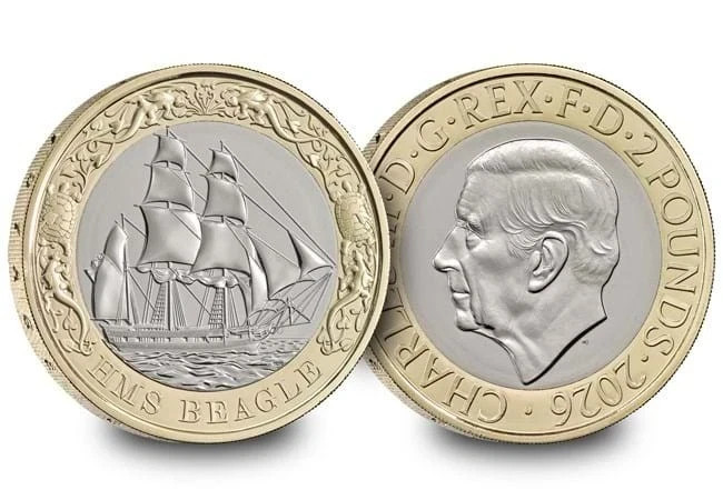 In Hand Royal Mint 2026 HMS Beagle 2 Pound £2 Coin Brilliant ...