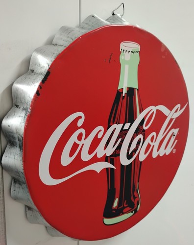 Coca Cola Metal Round Signs Coke Wall Décor - Set Of Three - One 24 ...
