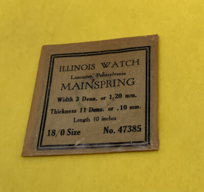 Illinois 18/OS Mainspring T Brace. Part #47385 (JA437) New Old Stock | eBay