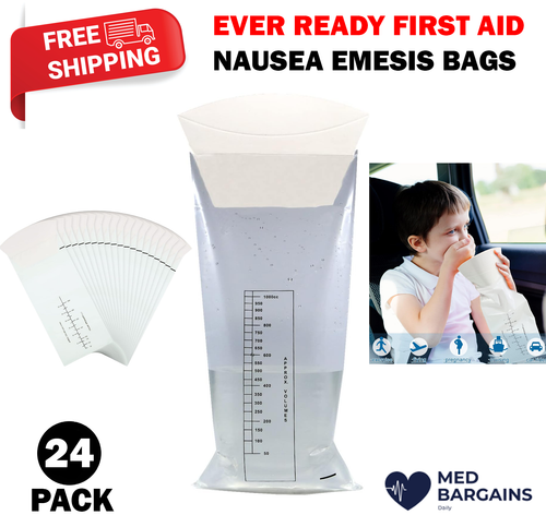 Nausea Vomit Bags for Motion Car & Travel Sickness and Pregnancy - 24 ...