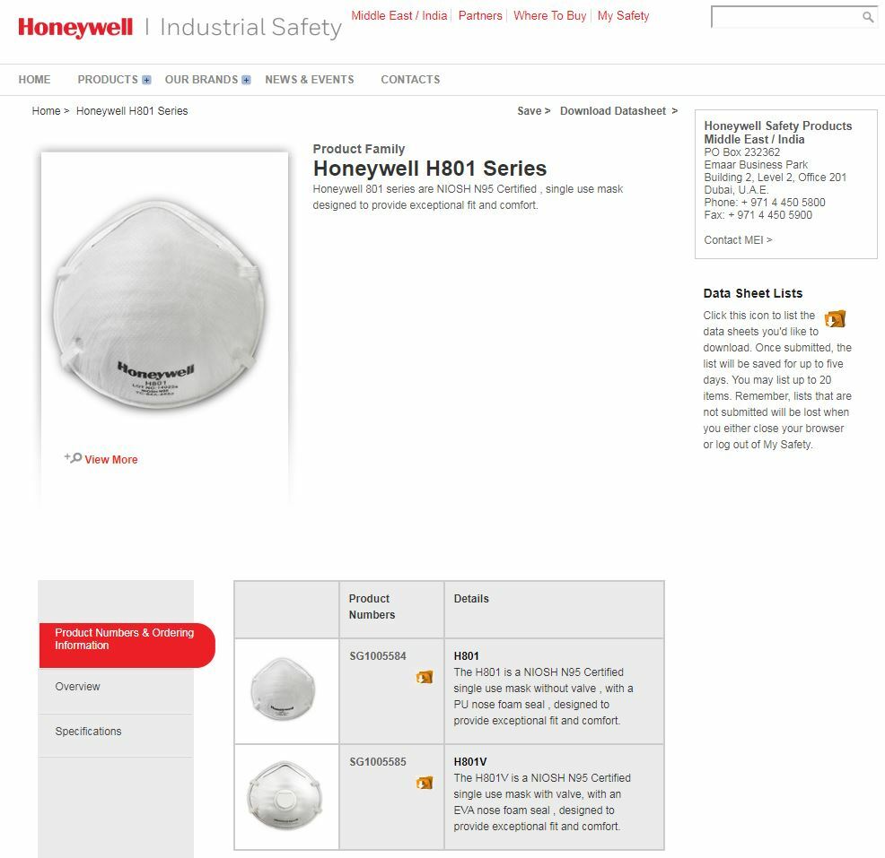 10PCS Honeywell H801 KN95 Particulate Respirator N95 Face Mask ...