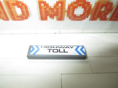 Lego - 1x Tile Decorated 1x4 HIGHWAY TOLL Blue Chevrons Pattern 8147 ...