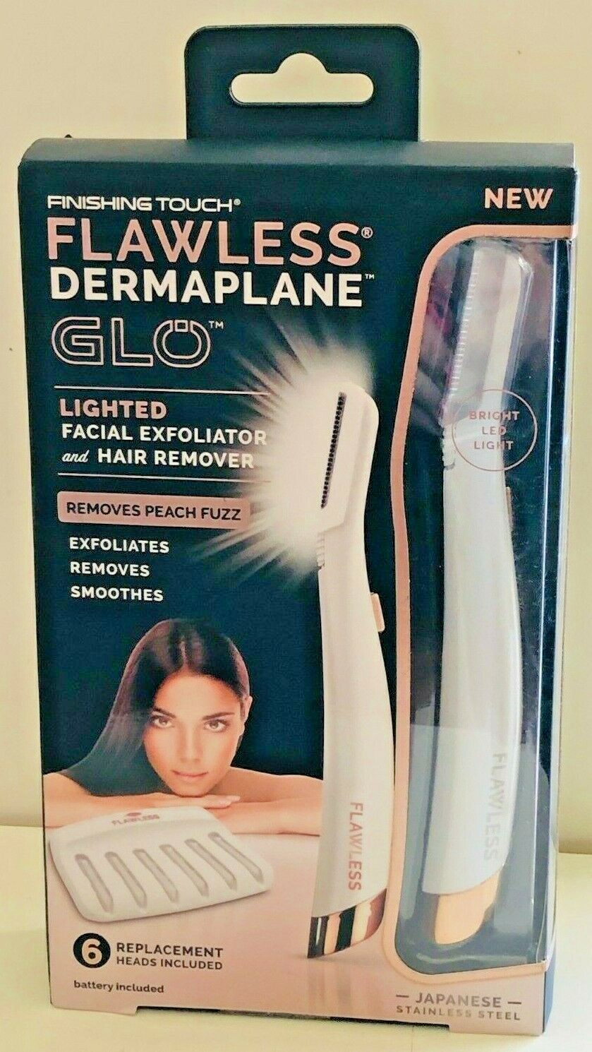 FINISHING TOUCH FLAWLESS DERMAPLANE LIGHTED FACIAL EXFOLIATOR AND HAIR ...