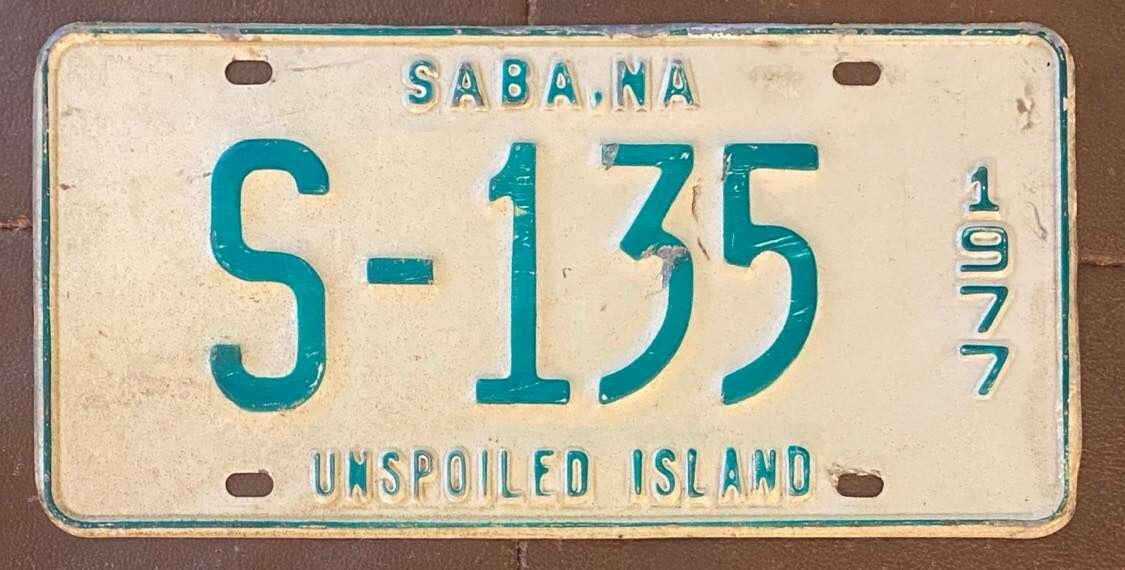 Saba 1977 UNSPOILED ISLAND License Plate # S-135 | eBay