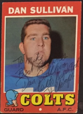 Dan Sullivan 1971 Topps Football Card #108 Signed Colts All-Pro Ins ...
