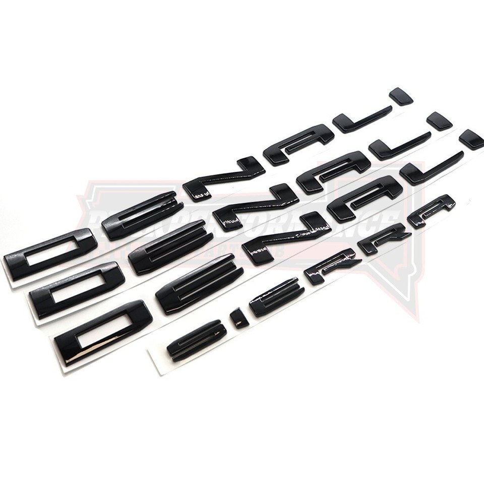 4PCS Gloss Black For DENALI Sierra Emblems Letters Fit Sierra 1500 ...