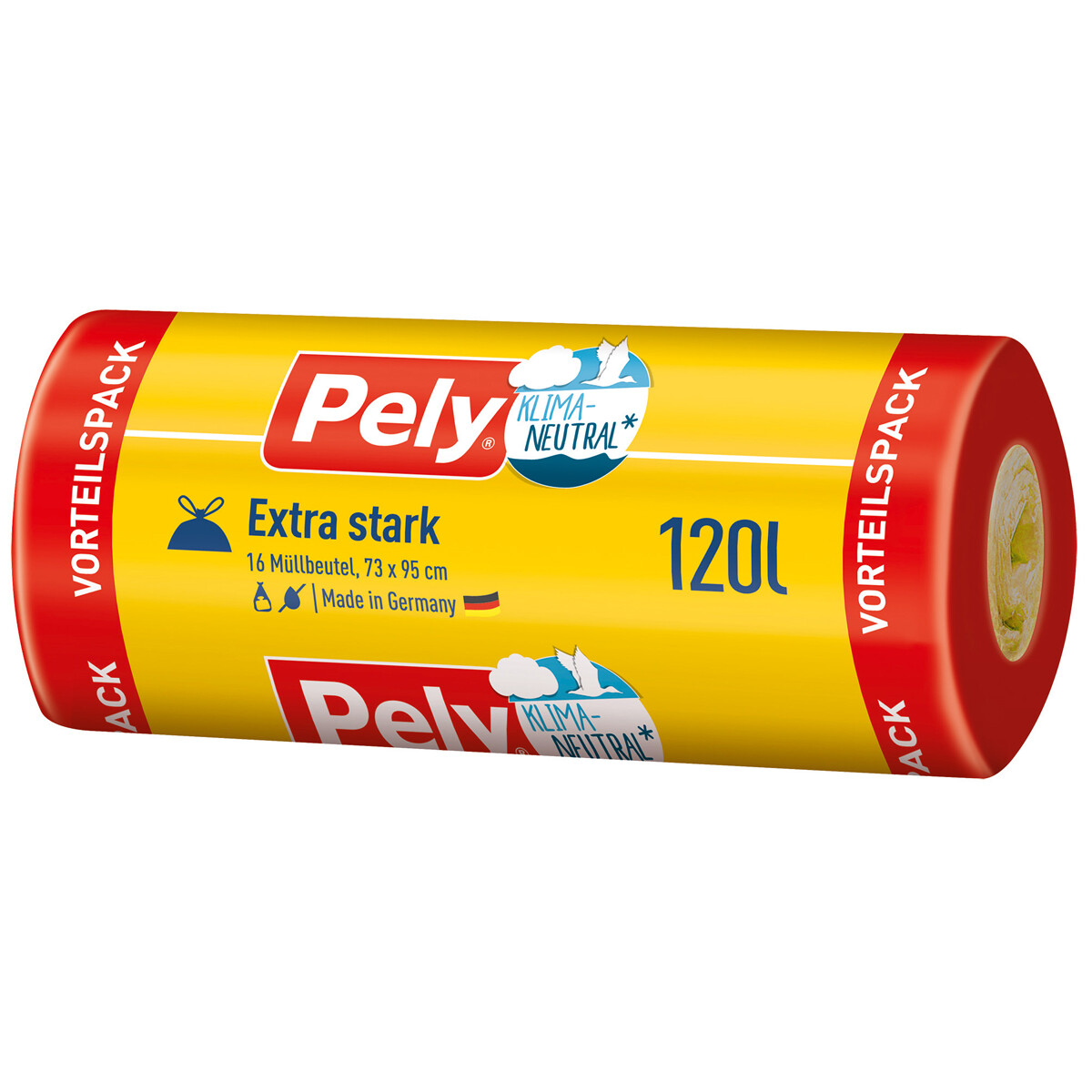 Pely Müllbeutel Extra Stark Vorratspack Klimaneutral 120L 16 Stück ...