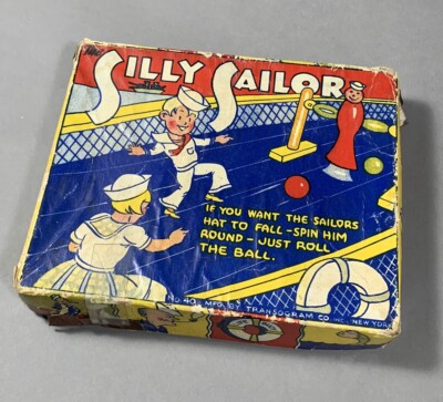Rare Vintage Silly Sailor Bowling Toy Game #40 Transogram Company Navy ...