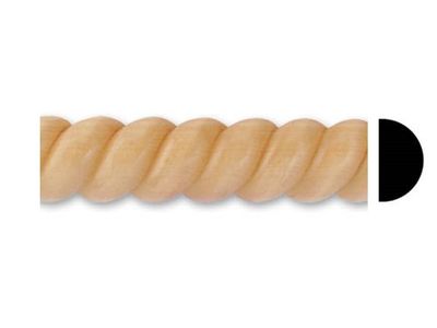 5/16"W---1"W x 2ft, 8pc, Total 16ft, Maple Oak Wood Rope Molding Trim ...
