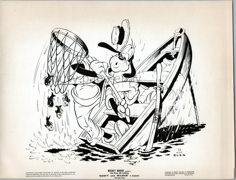 1939 Goofy And Wilbur Animated Mickey Mouse Walt Disney Cartoon Press ...