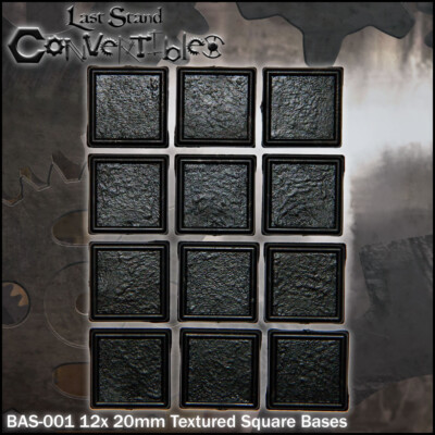 LAST STAND CONVERTIBLES BITS - 12x 20mm SQUARE TEXTURED BASES | eBay