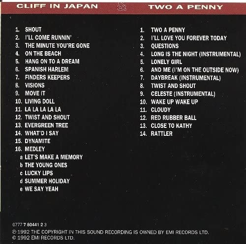 Cliff Richard Cliff In Japan & Two A Penny (CD) (US IMPORT) 77778044123 ...