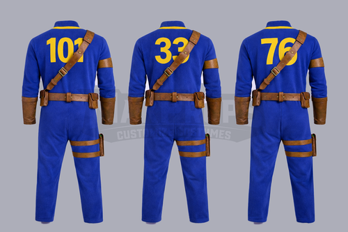 Fallout Inspired Vault Blue Jumpsuit Cosplay Suit with Leather Belt | eBay