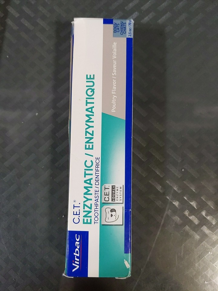 2 Pks Virbac C.E.T. Oral Hygiene Kit Cats/Dogs Toothpaste Poultry 03/26 ...