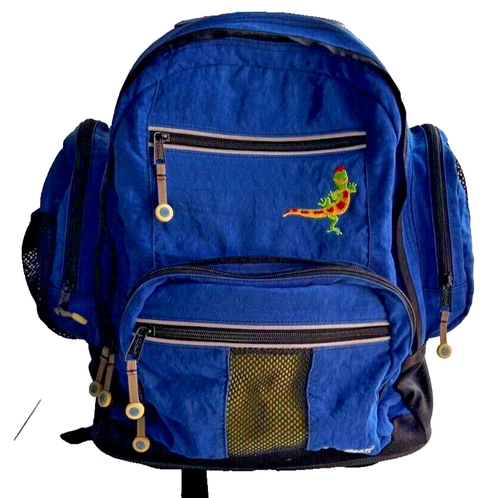Vtg LL Bean Rolling Backpack Kids Lizard Logo Blue 90s Travel School ...