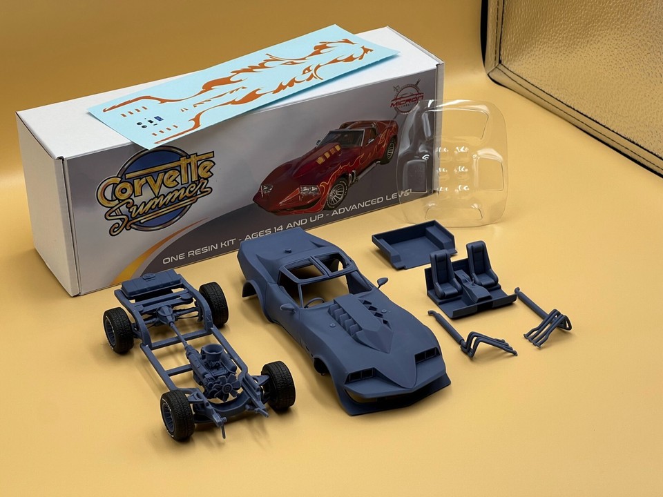 1:8 Large Scale Corvette Summer Complete Resin Model Kit with Engine ...