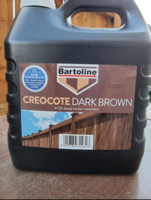 DARK BROWN BARTOLINE CREOCOTE OIL BASED TIMBER PAINT TREATMENT CREOSOTE ...