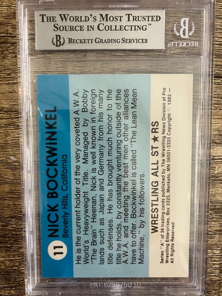 1982 PWE WRESTLING All Stars SERIES "A" #11 Nick BOCKWINKEL BGS 9! | eBay