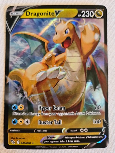 Pokemon Dragonite V 049/078 Pokemon GO Ultra Rare English Holo Basic ...