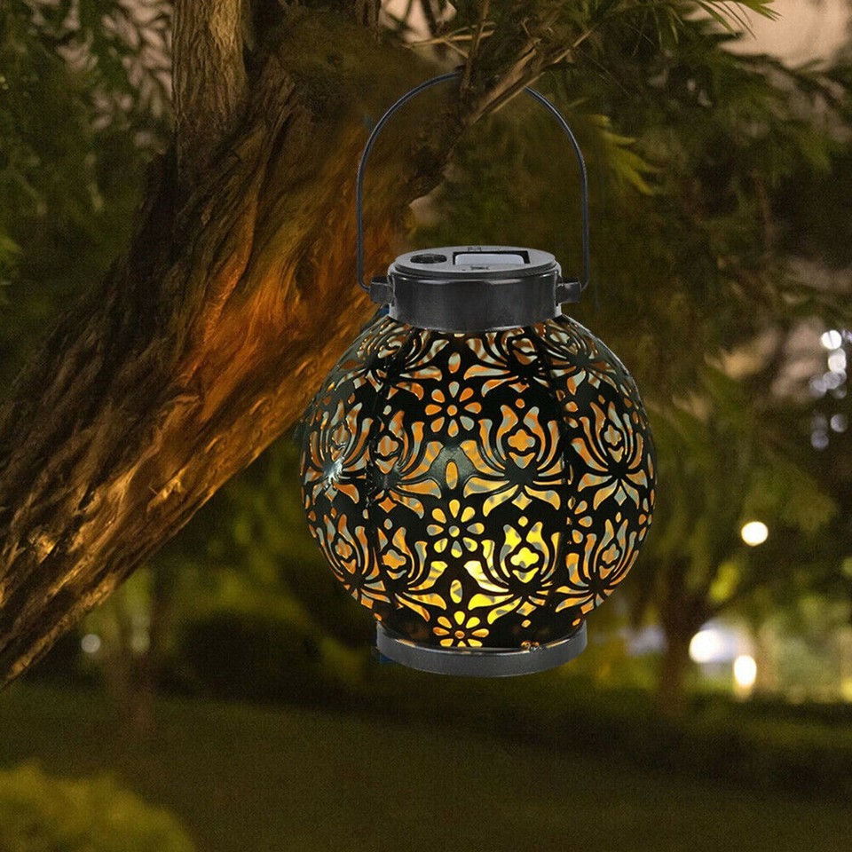 Solar Hanging Lantern LED Lights Yard Patio Garden Lamp Outdoor Decor ...