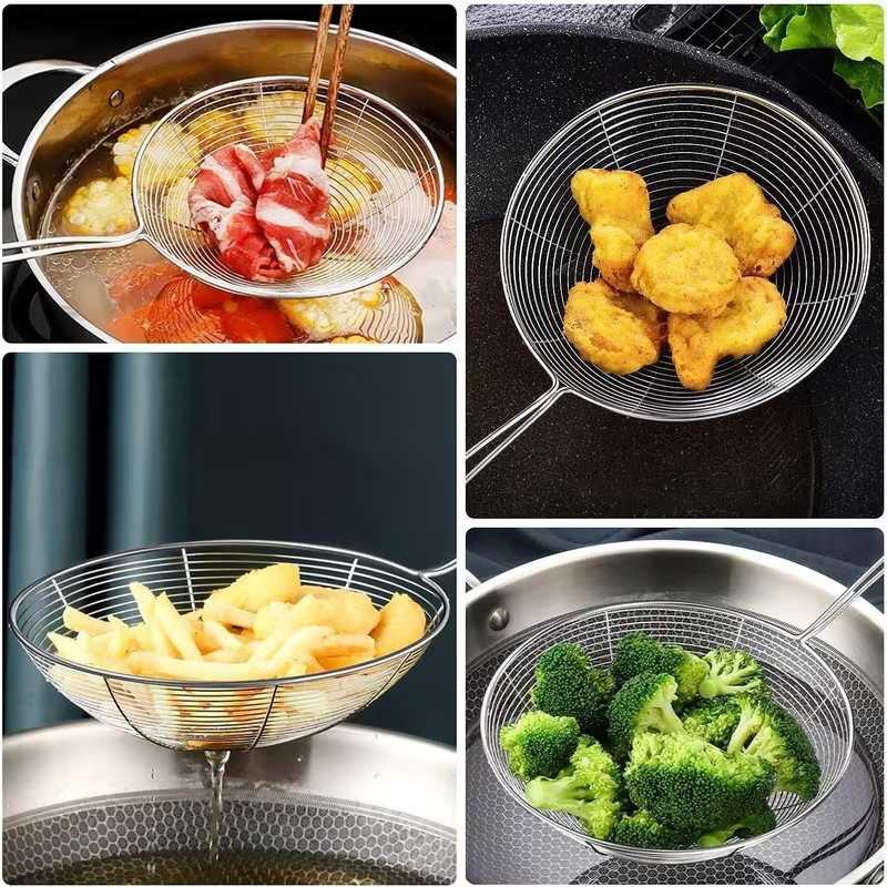 3pcs-Spider Strainer Set of Strainer Ladle Stainless Steel Wire Skimmer ...