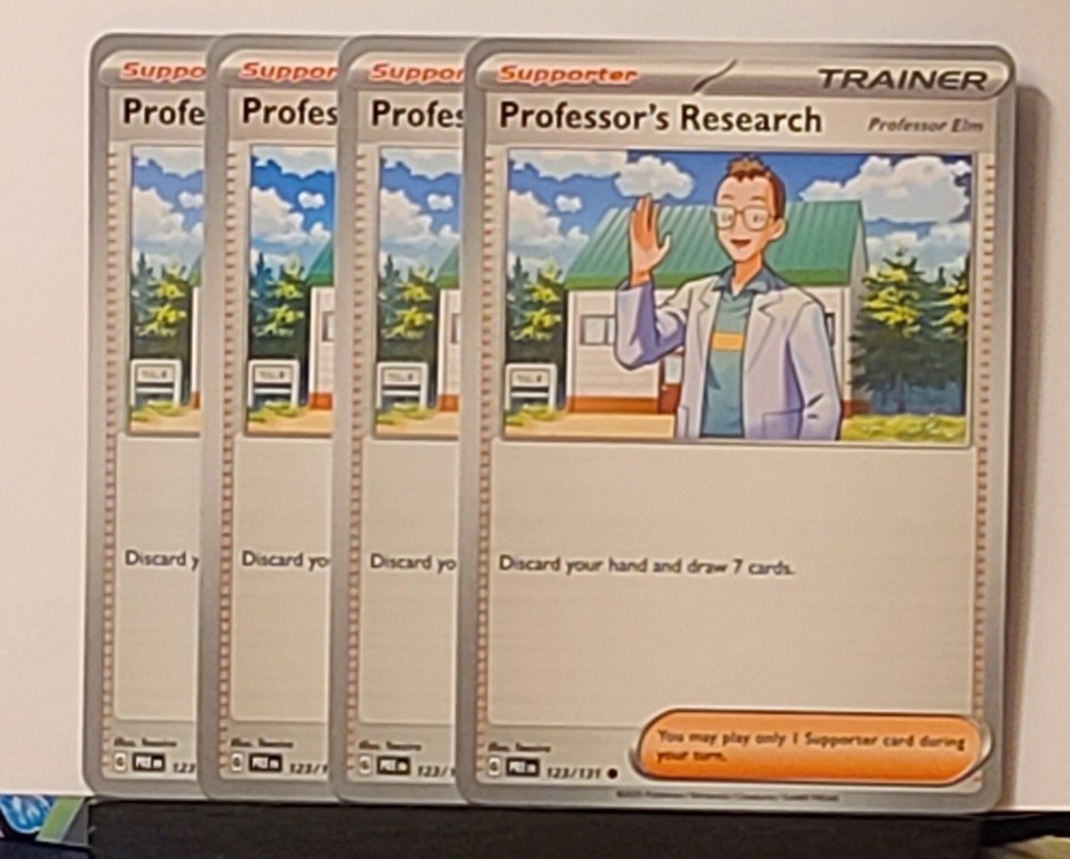 4x Professor's Research - Elm 123/131 x4 - NM Prismatic Evolutions ...