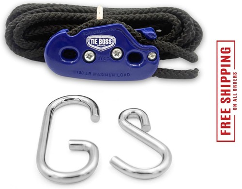 Heavy Duty Tie Down System 300 lbs Limit with 15 ft Rope Blue | eBay
