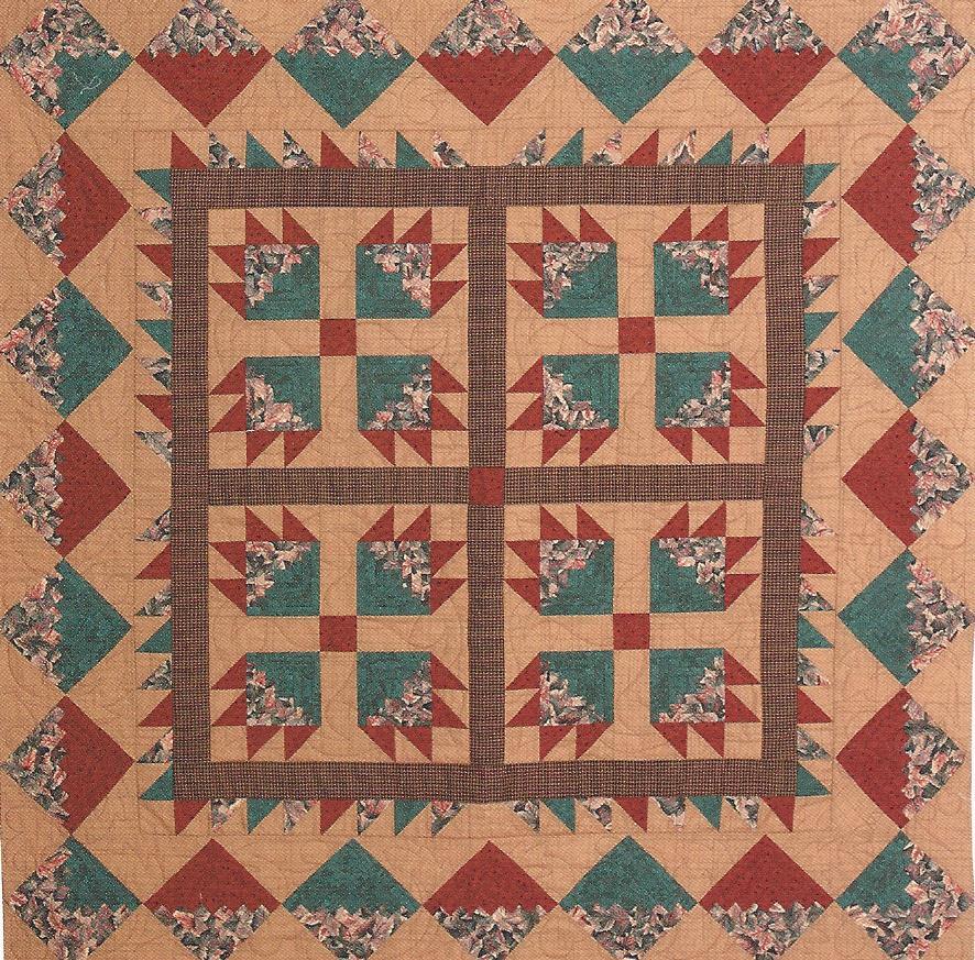 Colorado Log Cabin Quilt Pattern 6 Pt. Log Cabin Star Quilt (Diamond