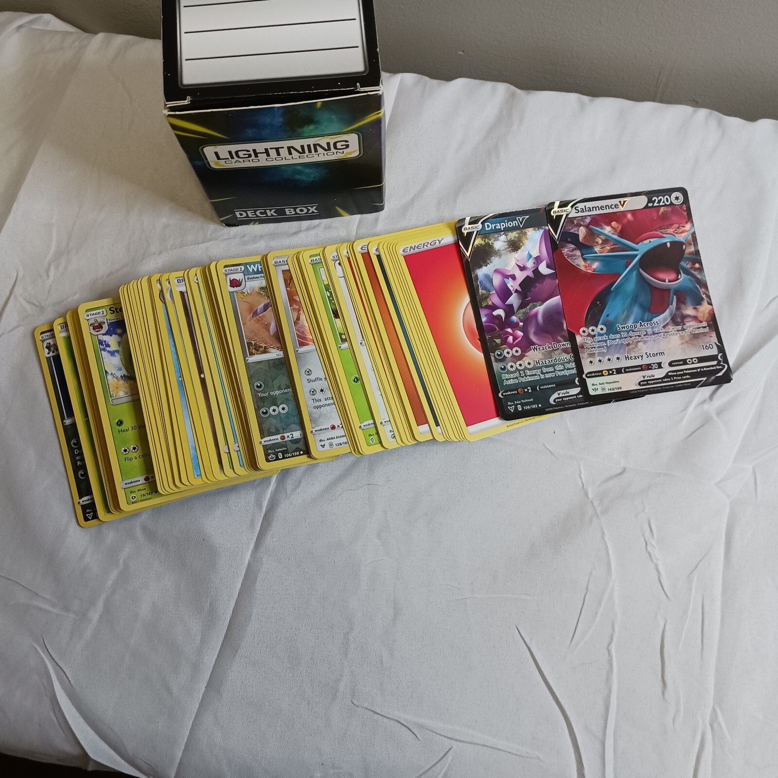 Lightning Card Collection Deck Box Pokemon Cards 100 Cards | eBay