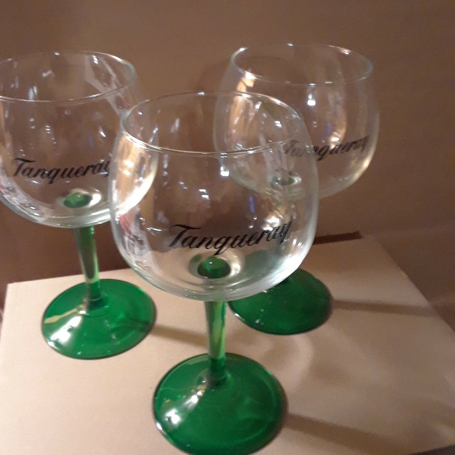 Tanqueray Copa Goblet Gin Cocktail Balloon Glasses with Green Stem New ...