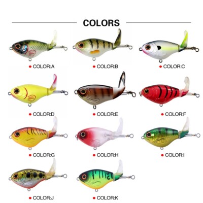 10x Whopper Popper 75mm Bluegill Bass Topwater Fishing Lures Pike Trout ...