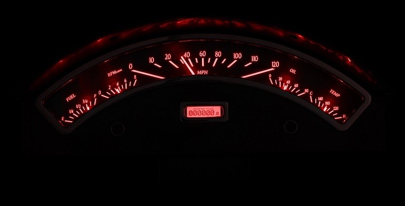 Dakota Digital 1957 Ford Car Analog Gauge System Silver Alloy Red VHX ...