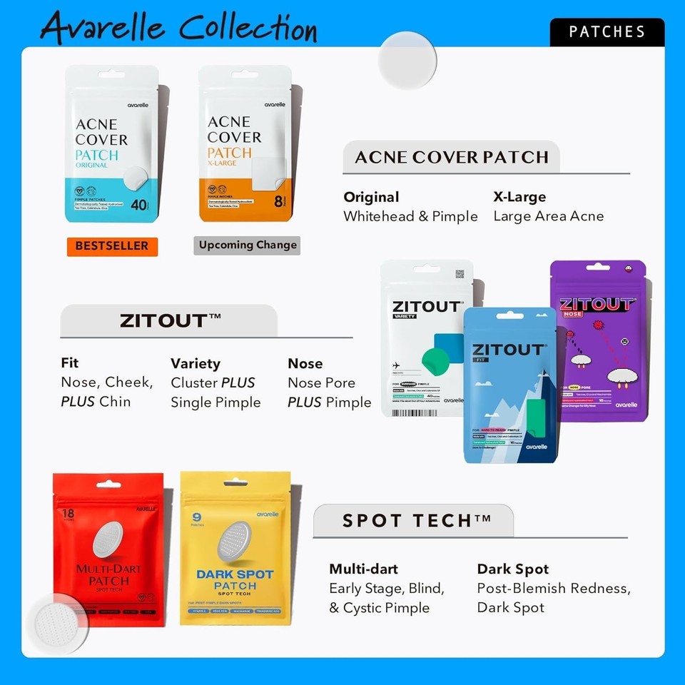 Travel-Friendly 40 Count Hydrocolloid Acne Patches with Natural Healing ...