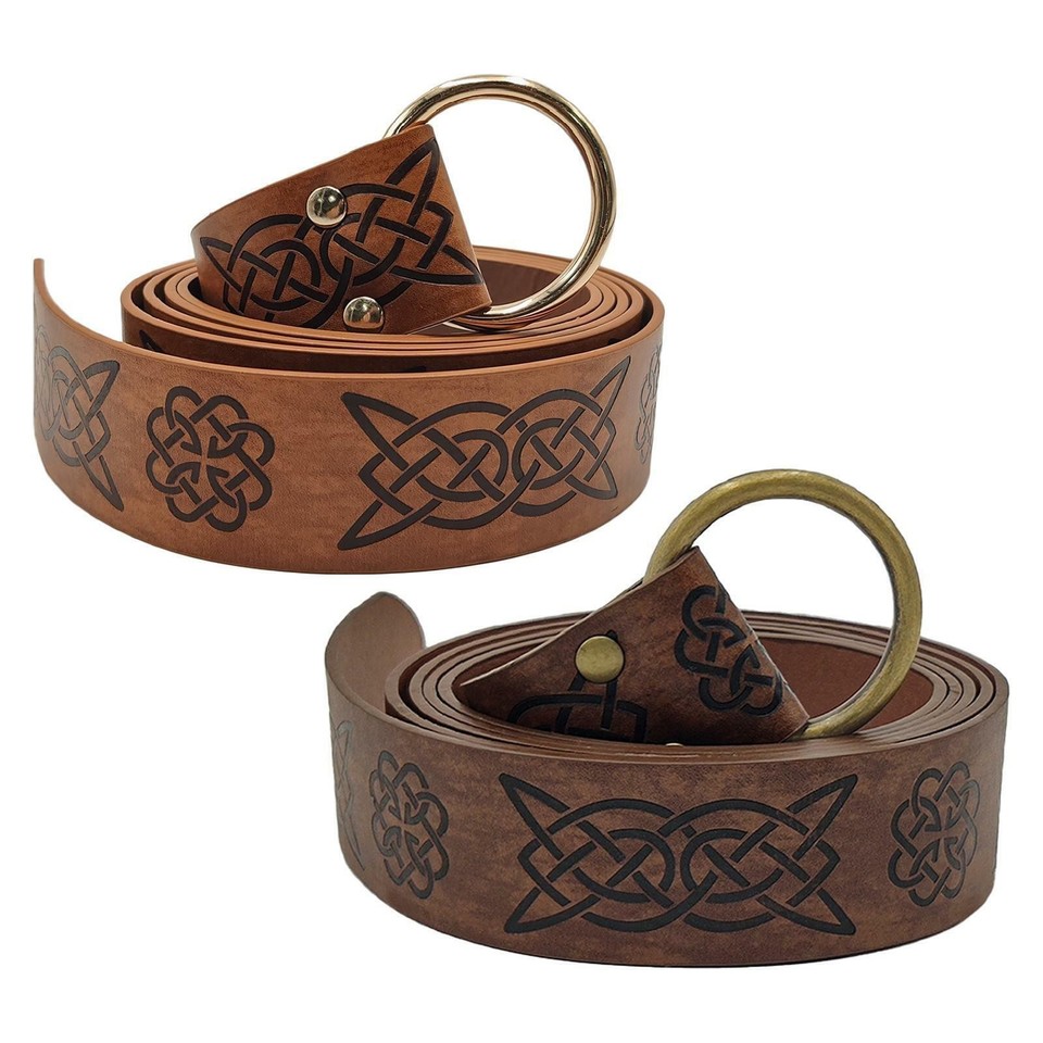 Medieval Belt Retro Embossed Viking Clothing Knight Belt Faux | eBay ...