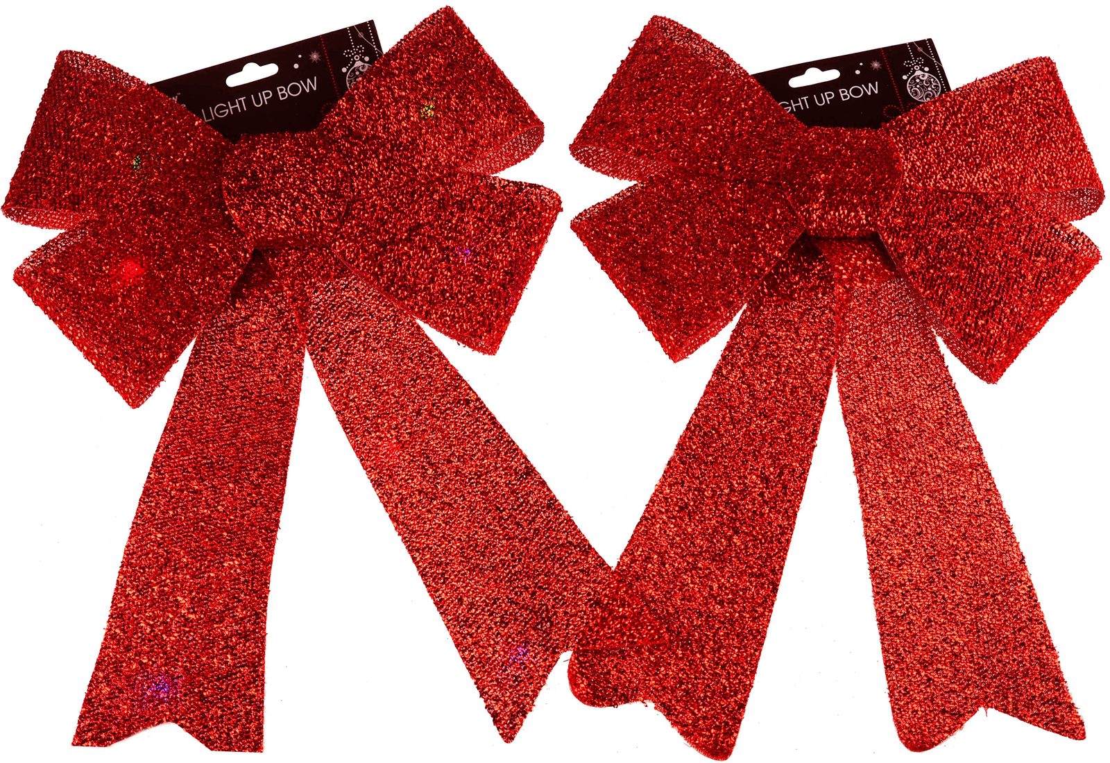 Giant LED Light Up Christmas Bow 40cm Decorations - RED (Set of 2 ...