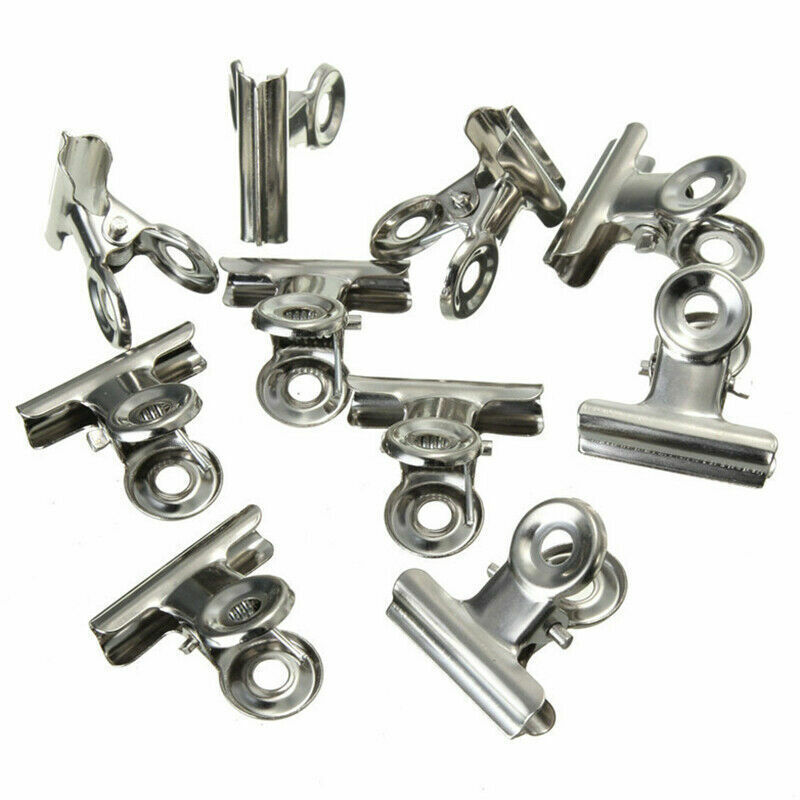 10x Spring Binder Clips Bulldog Clip Paper File Clamps Storage FAST ...
