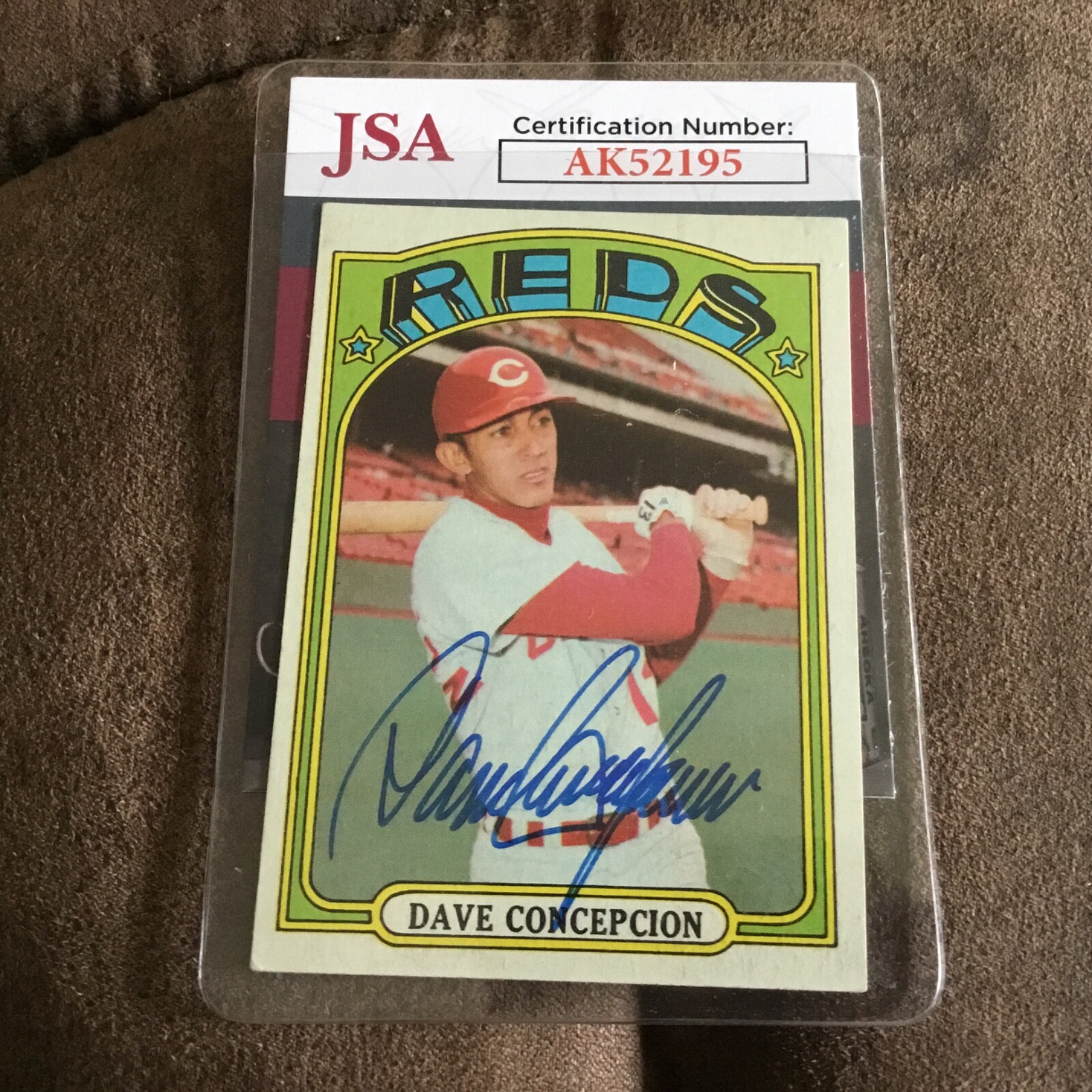 Autographed 1972 Topps Dave Concepcion. TOUGH JSA STICKER & CERT | eBay