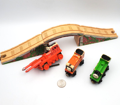 Thomas & Friends Wooden Railway Train Tank Oliver Rusty Thumper Bridge ...