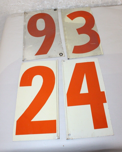 Vintage Gulf Texaco Gas Station Sign Metal Numbers lot of 4 | eBay