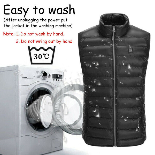 Electric Heated Vest Jacket USB Thermal Warm Up Heating Body Warmer ...