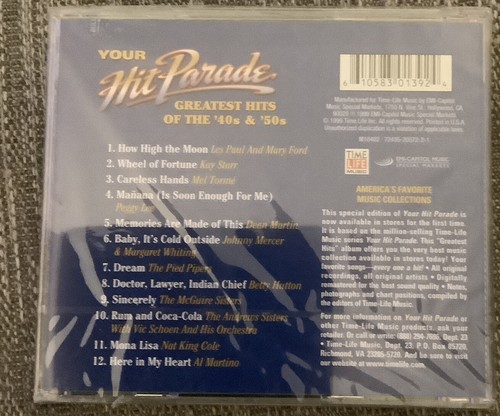 2 CD Time Life Your Hit Parade Greatest Hits Unforgettable 50s / Golden ...