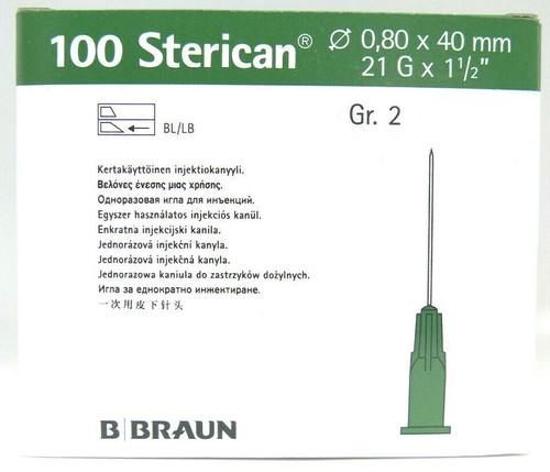 Kanülen Sterican Gr. 2 / 21G 0,80x40mm dunkelgrün REF 4657527 ...