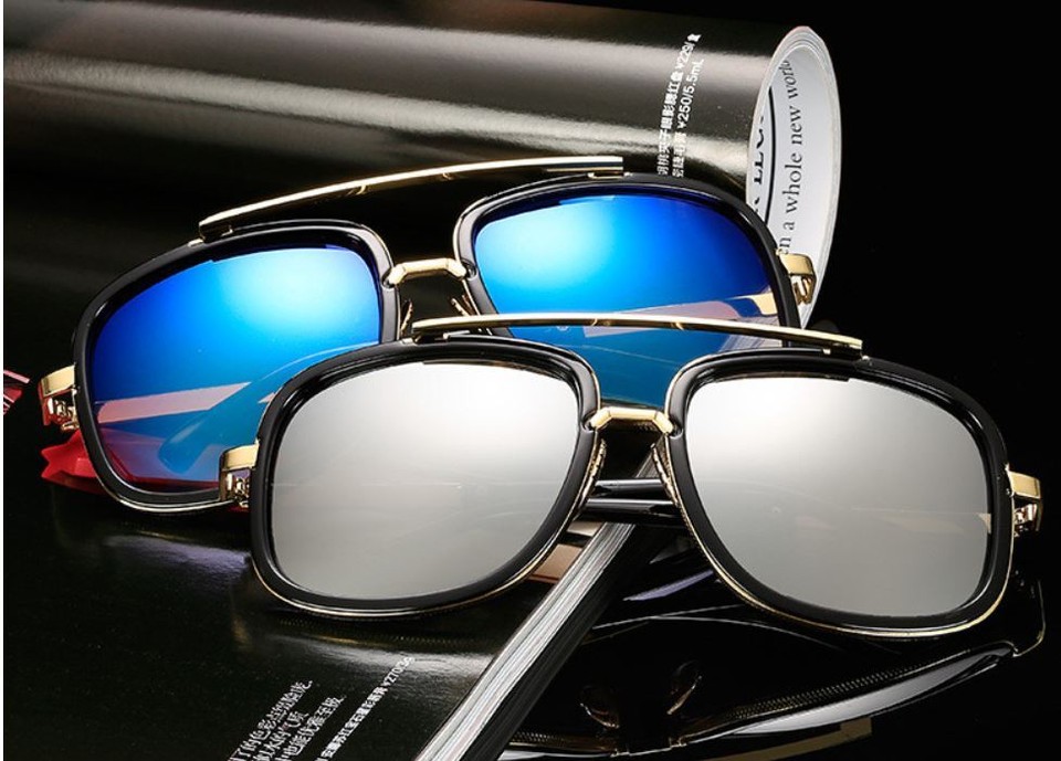 Men's Sunglasses Rapper New Oversize Fashion Square Women Designer Flat ...