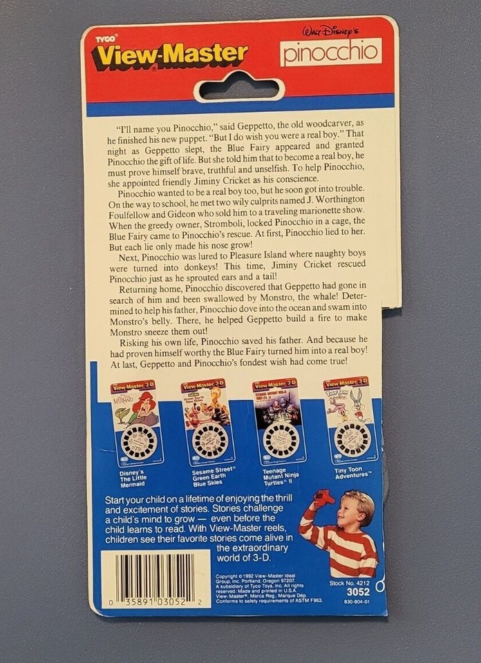 Walt Disney's Disney Pinocchio Movie view-master 3 Reels blister Pack ...