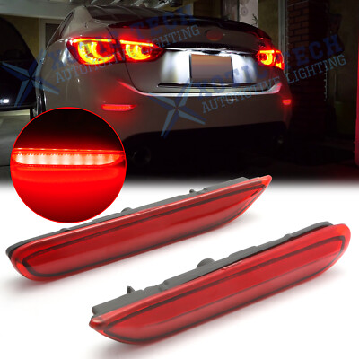 For Infiniti Q50 QX Nissan Red LED Bumper Brake Lights w/ Sequential ...