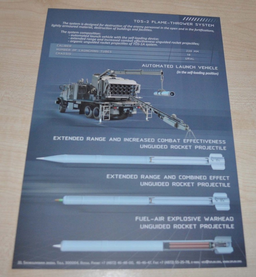 TOS-2 Flame-Thrower System Ural Truck Army Russian Brochure eng | eBay