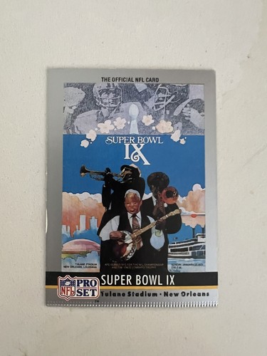 Super Bowl IX 1975 Steelers 16, Vikings 9 1990 Pro Set Super Bowl Theme ...