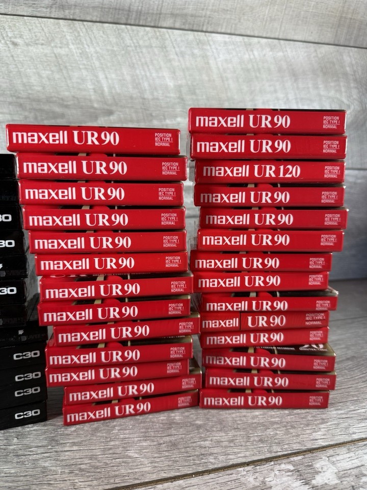 Maxwell UR 90 60 C30 Minute Bundle Of 45 Blank Audio Cassette Tapes New ...