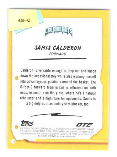 2024 Topps Chrome OTE #ASR-42 Samis Calderon After School Rules Rookie ...