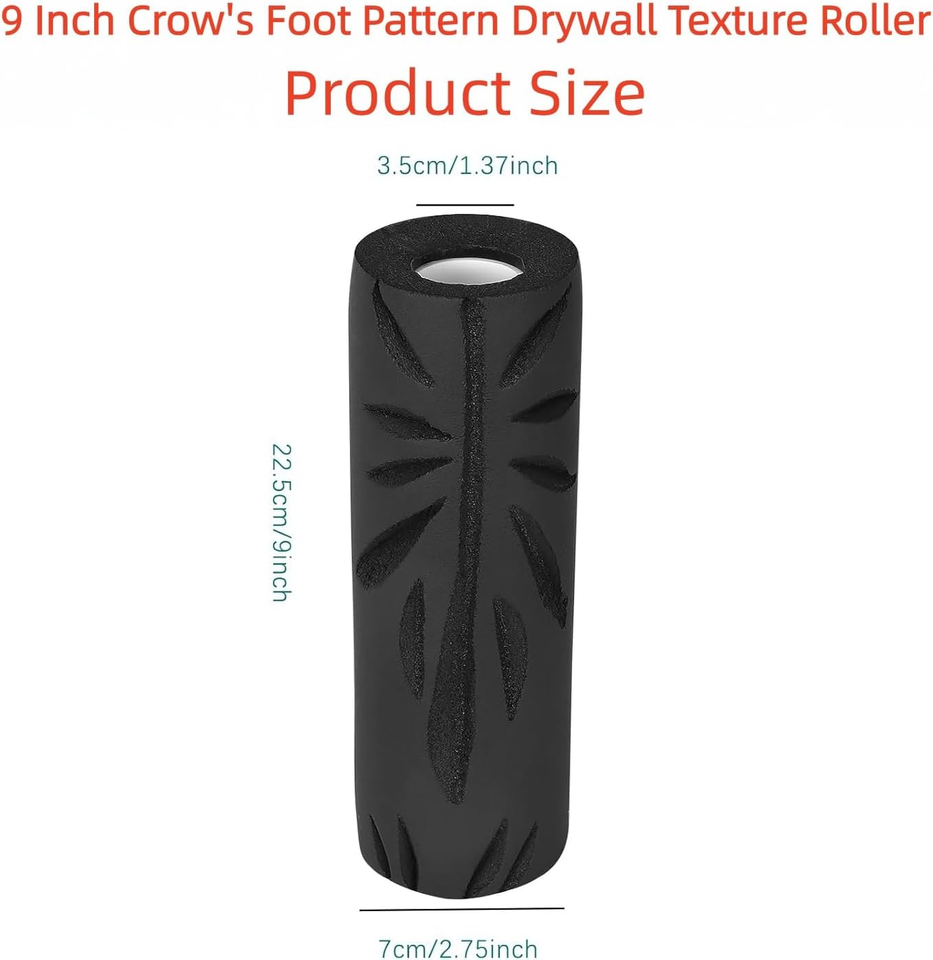 9“ Crow'S Foot Pattern Drywall Texture Roller,For Paint Roller for ...